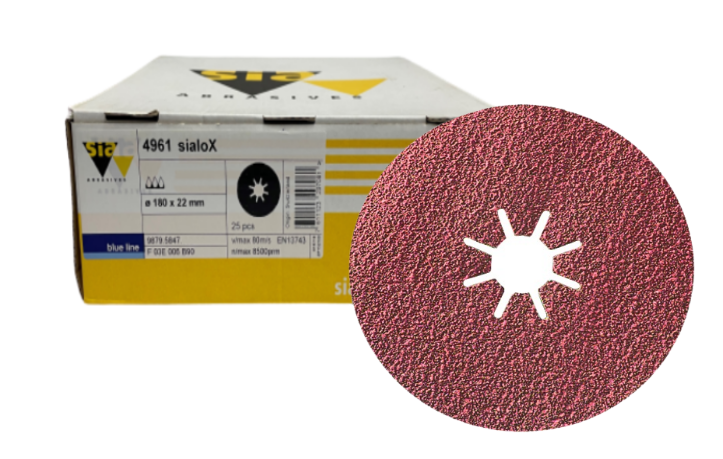 Buy sia Abrasives 4961 sialoX 180mm Fibre Discs (25 Pack) Online