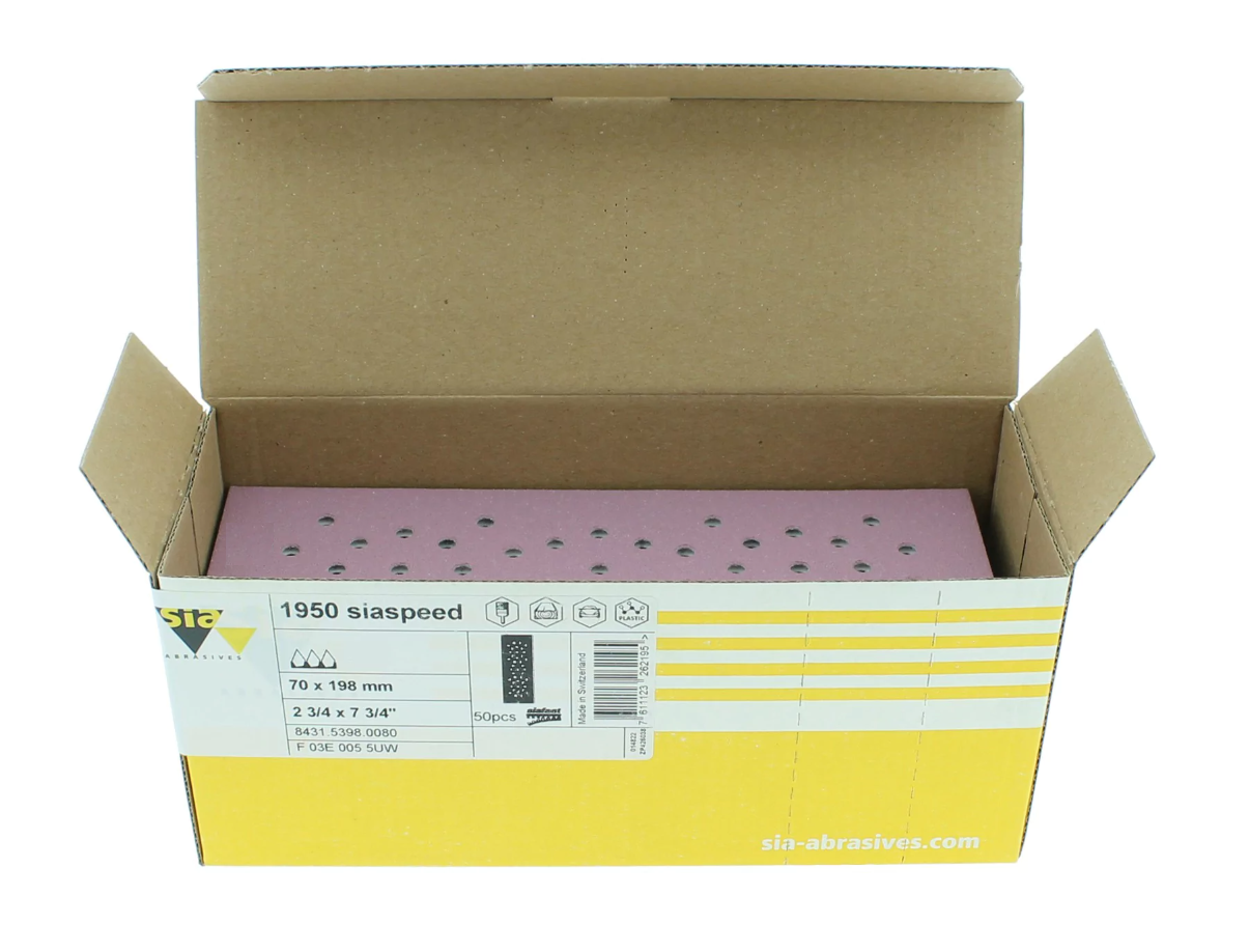 Buy sia Abrasives 1950 siaspeed Sanding Sheets 70mm x 198mm (100 Pack ...