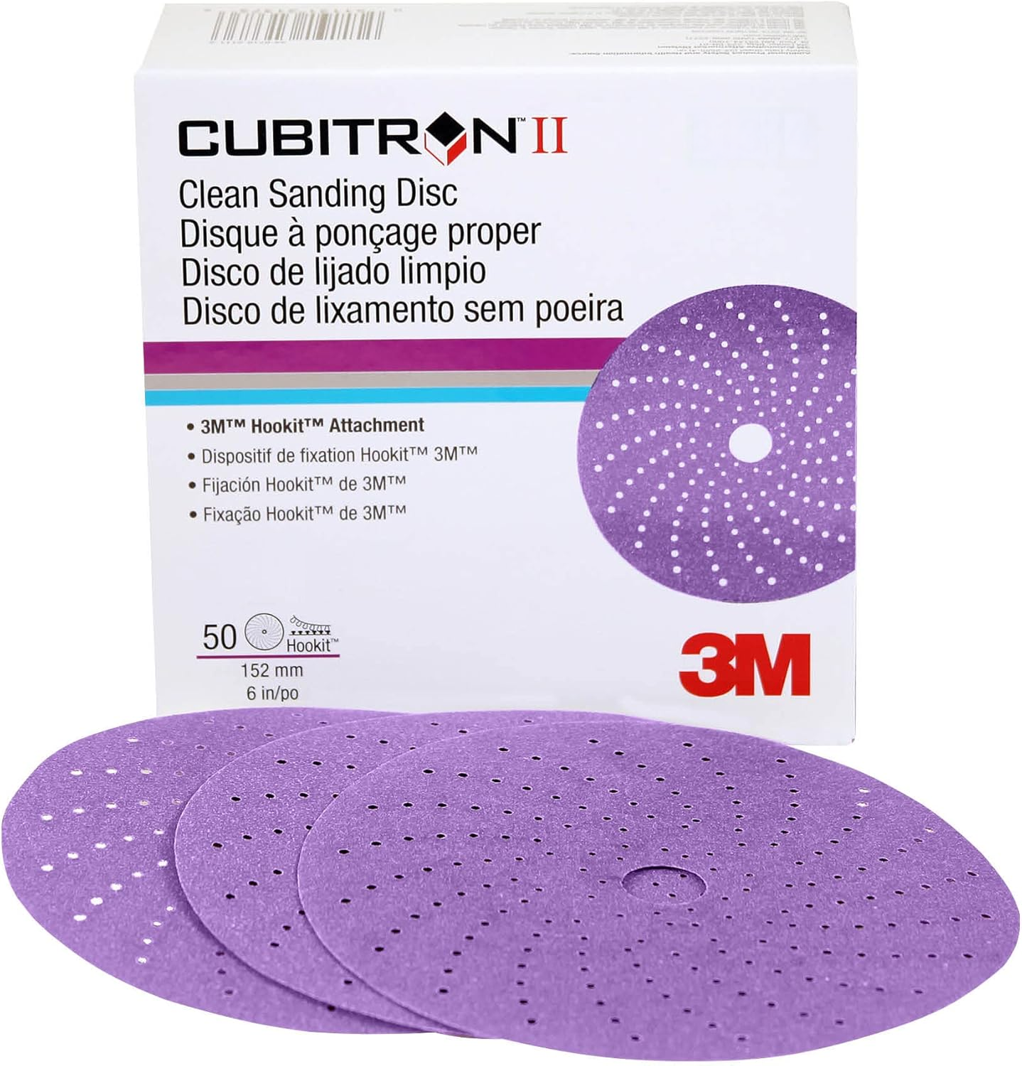 Buy 3M Cubitron II 6 Purple Clean Sanding Hookit Disc (50 Pack) Online
